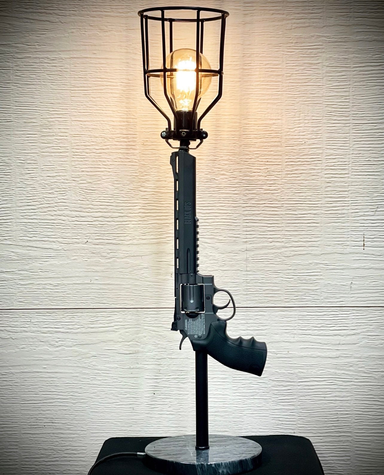 Revolver Table Lamp Gun Lamp W/matte Black Finish - Etsy