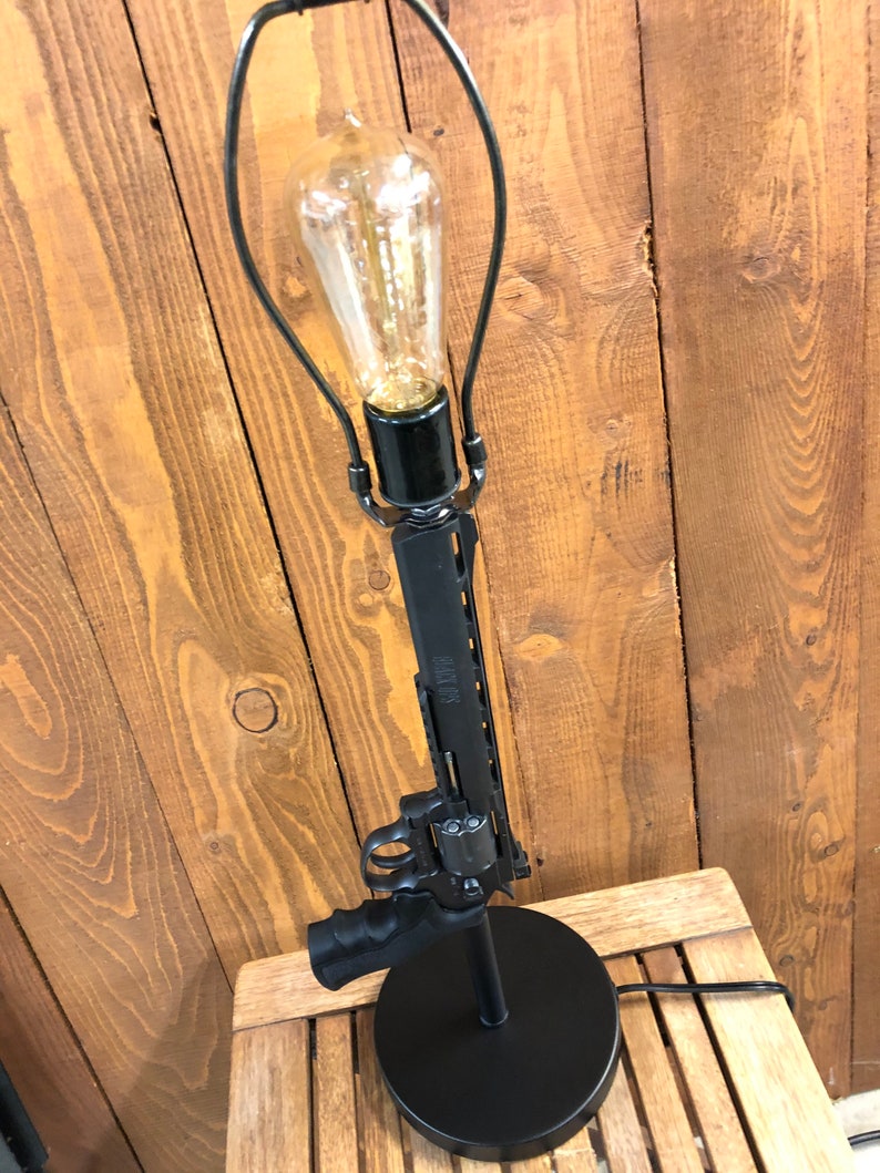 Revolver Table Lamp Gun Lamp W/matte Black Finish - Etsy