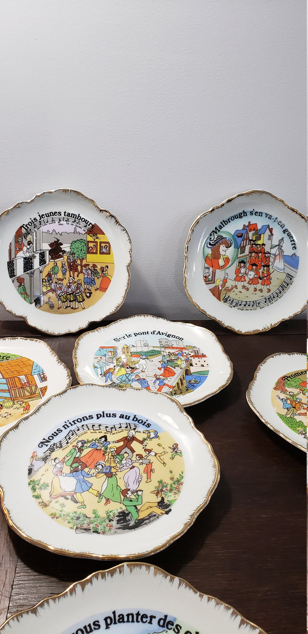 7 Plates With Song, Korea, Nursery Rhyme Plates Decoration, Song Plates ...