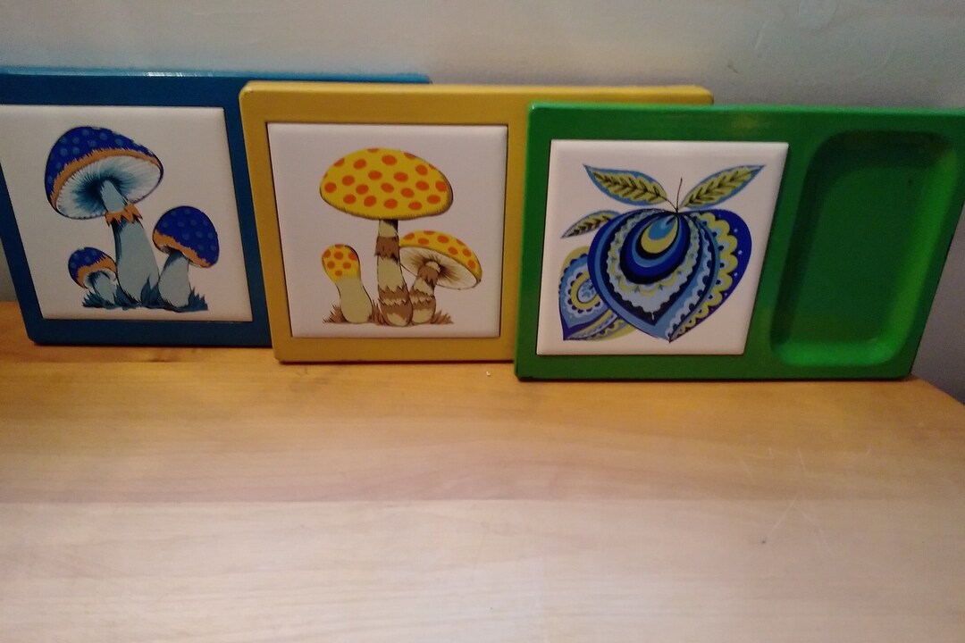 3 Vintage, Retro, Mushroom, Hot Cauldron, Hot Stove, Trivet, - Etsy