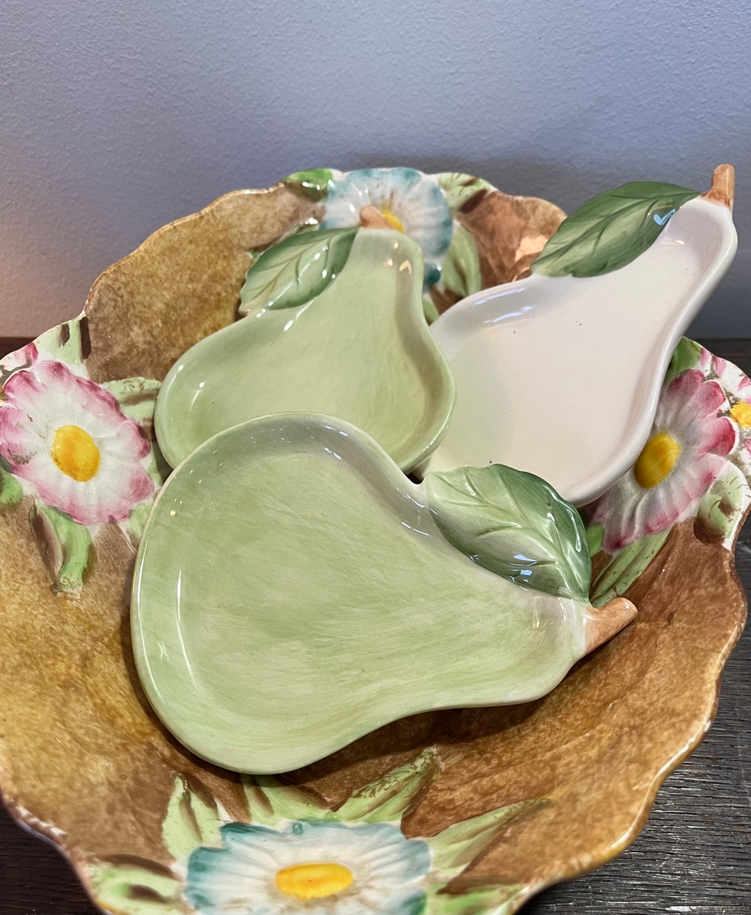 Fitz and Floyd Summer Hill Pears 3 Plates Green and White - Etsy