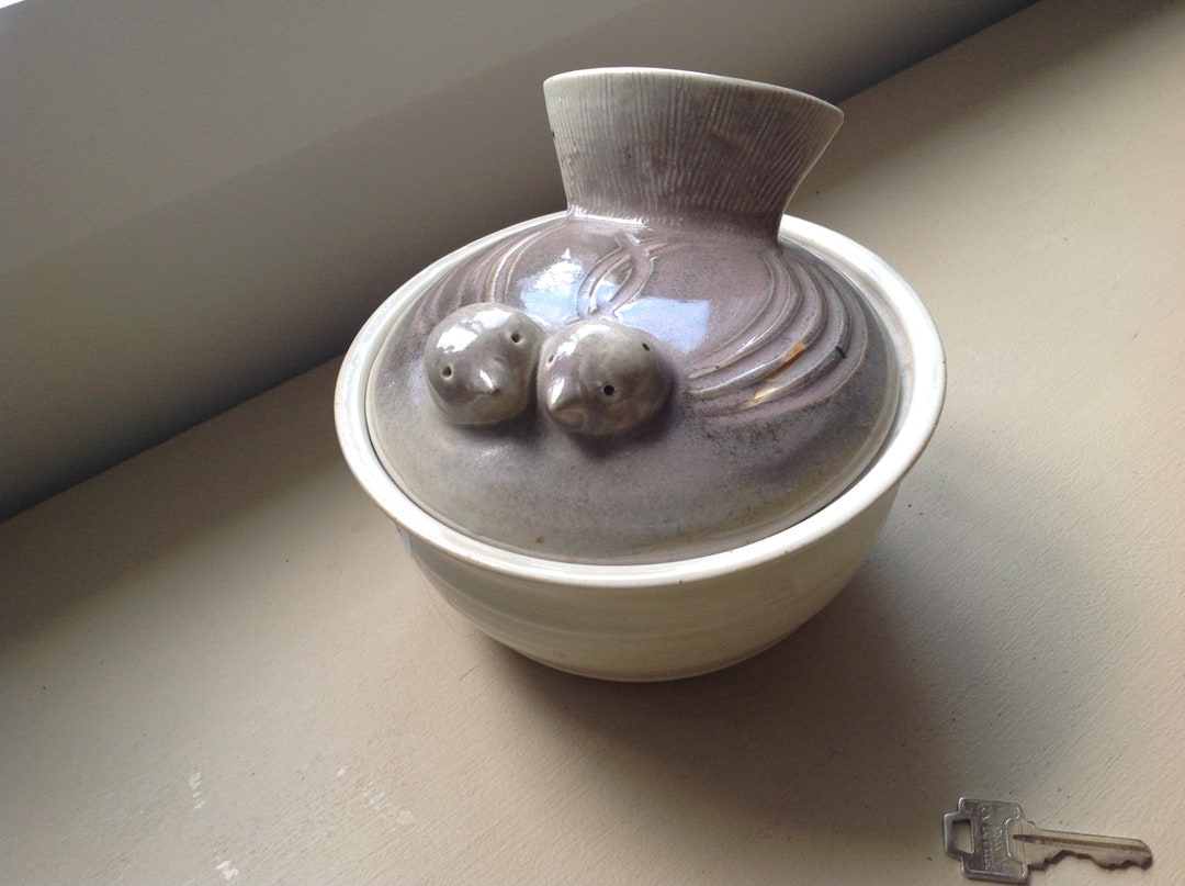 Quebec Artisan Pottery, Lucile Drolet, Cookie Jar, Birds, Quebec ...