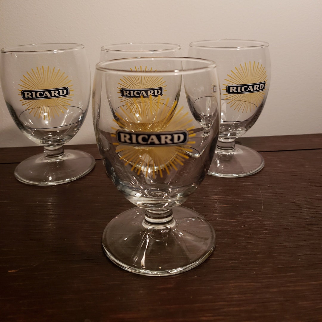 2 Ricard Glasses, Aperitif, Anise, Sunshine, Vintage, Small Thumbler - Etsy