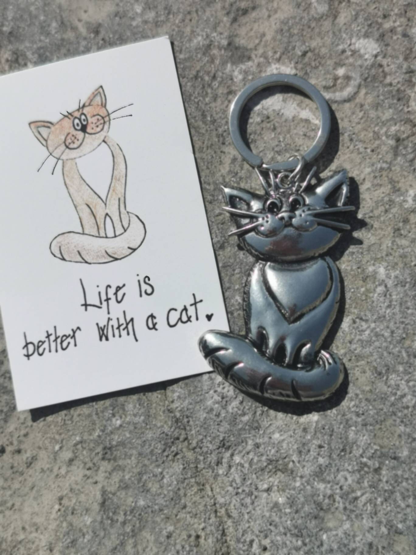 Cute Cat Keyring/keychain. Gift for a Cat Lover. Gifts for - Etsy UK