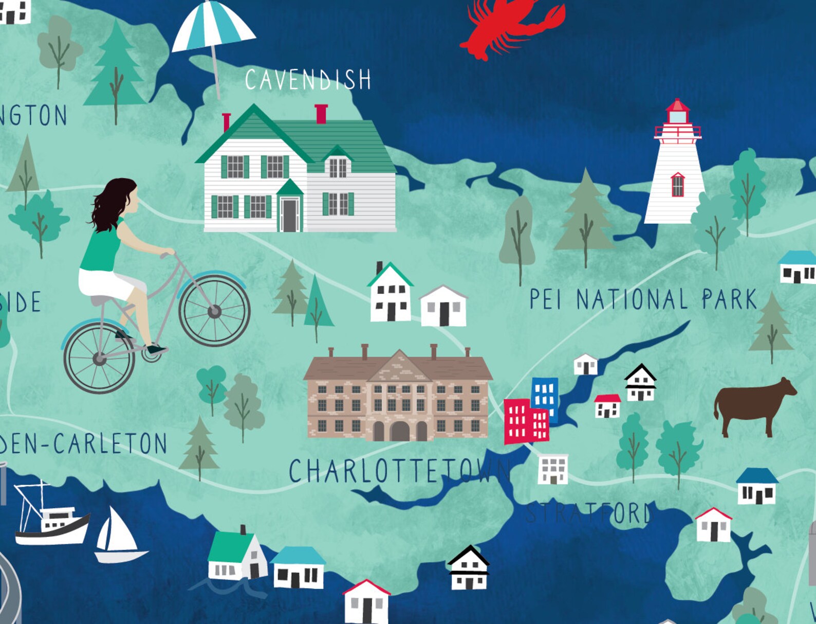 Prince Edward Island Illustrated Map - Etsy