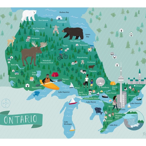 Typographic Map of Provincial Parks in Ontario Ontario Parks - Etsy Canada