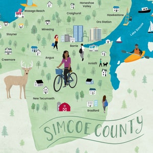 Simcoe County Map - Etsy