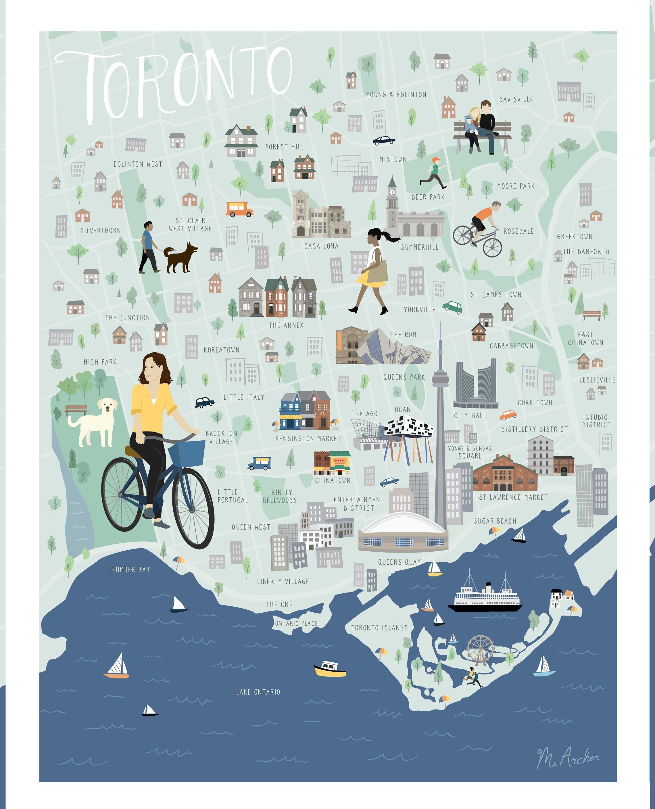 Toronto Illustrated Map | Etsy