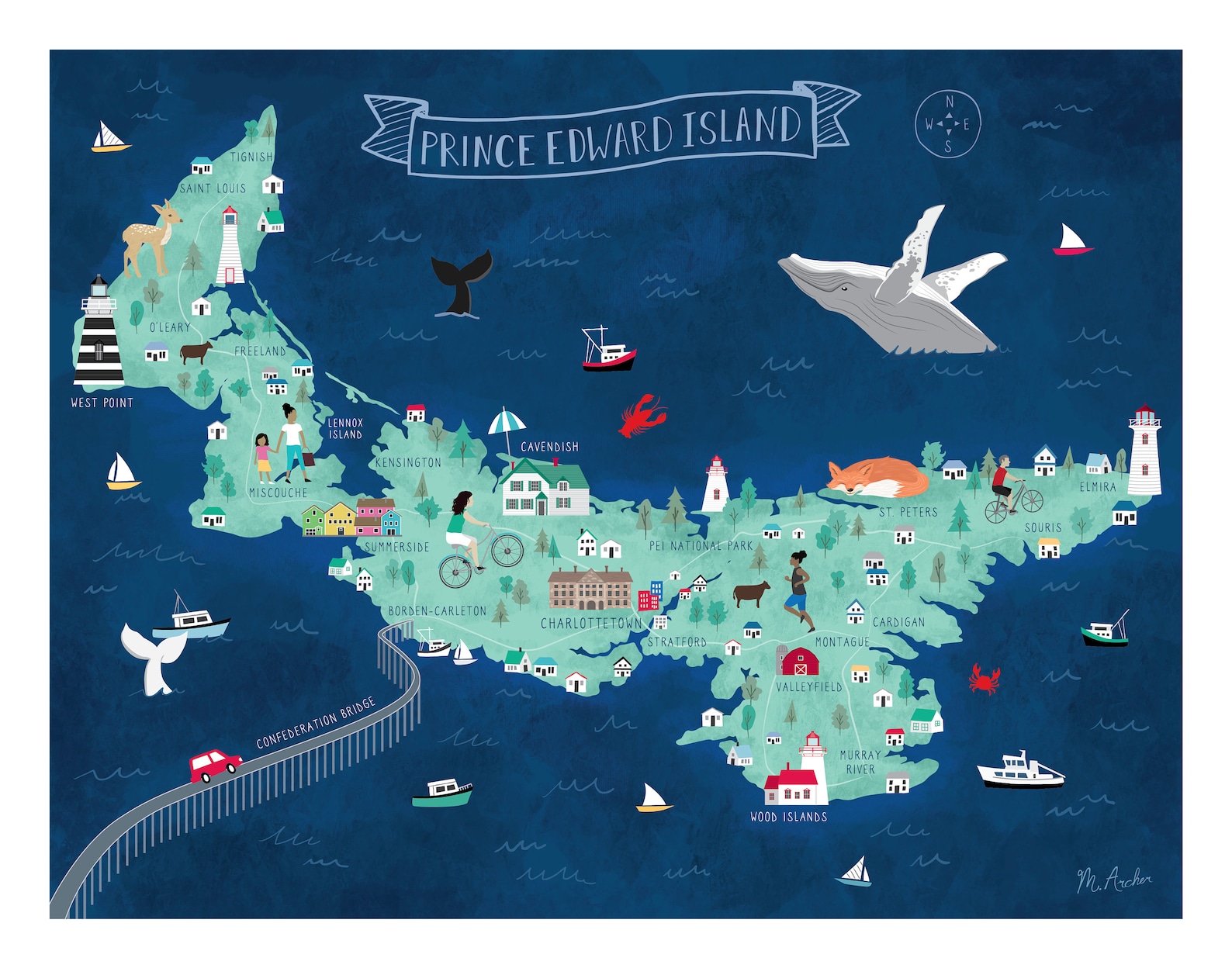 Prince Edward Island Illustrated Map - Etsy