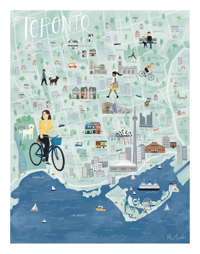 Toronto Illustrated Map - Etsy
