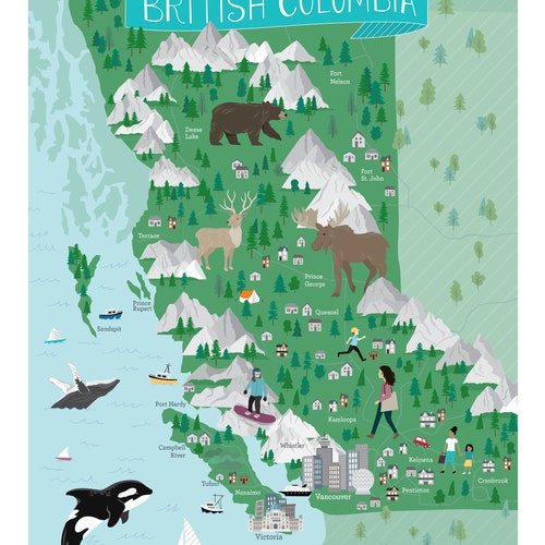 Langley British Columbia Map Print Full Color Map Poster - Etsy