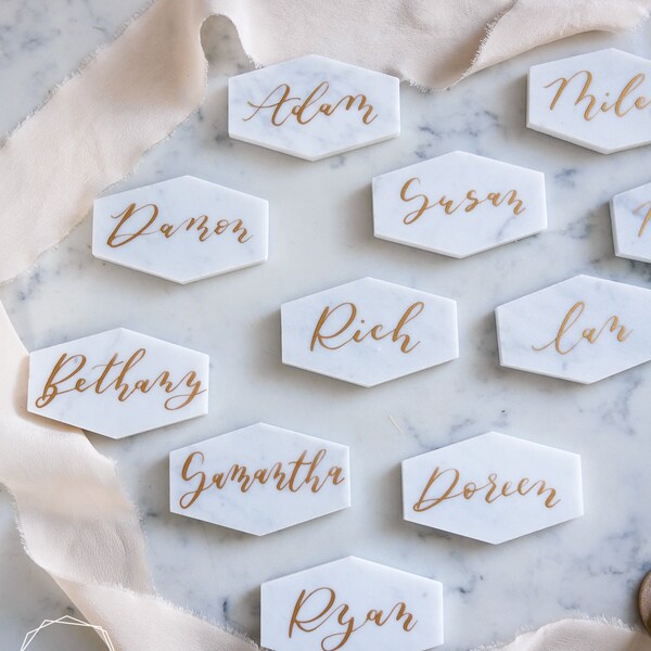 Marble Name Cards - Etsy