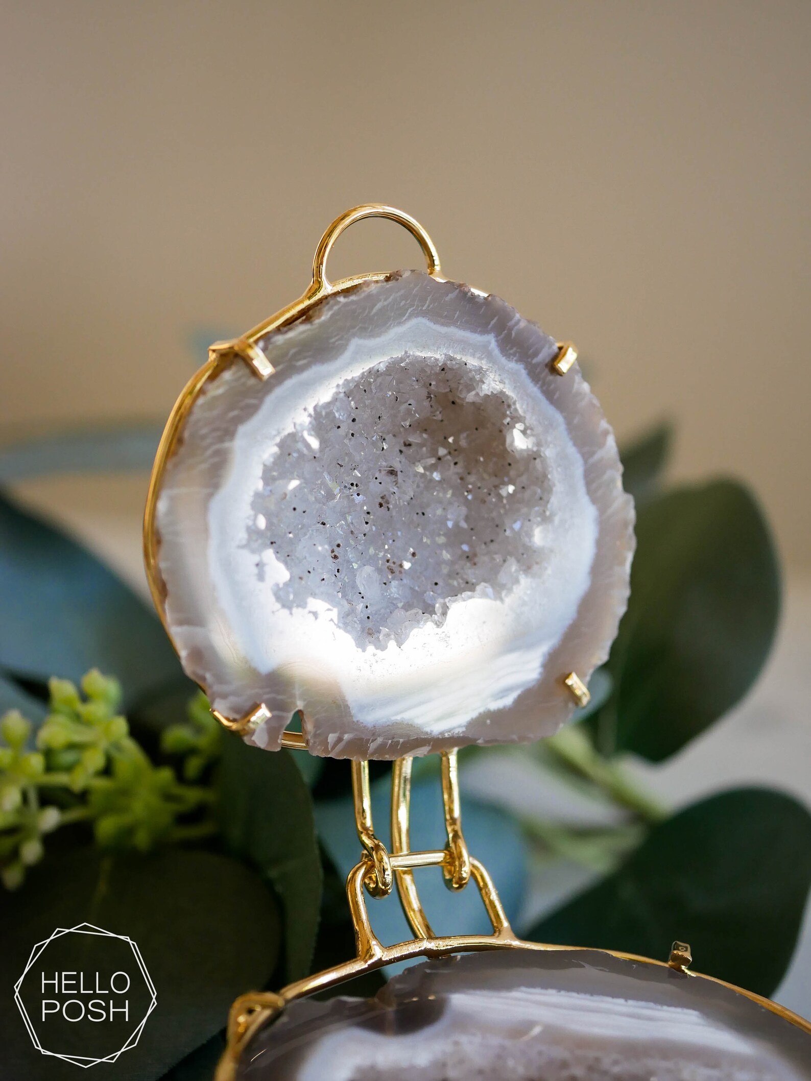 Gray Geode Ring Box. Gray Geode Jewelry Box With Gold Stand. | Etsy