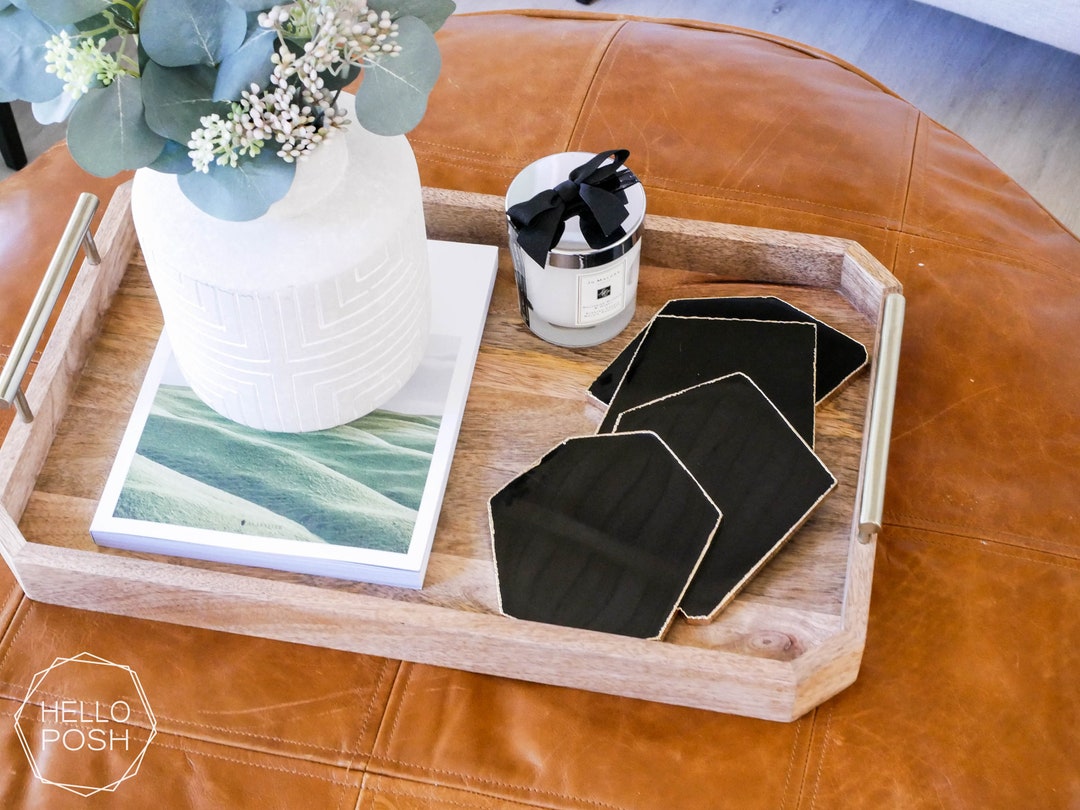 Black Obsidian Coasters. Black Stone Coasters. Home Decor Gift - Etsy