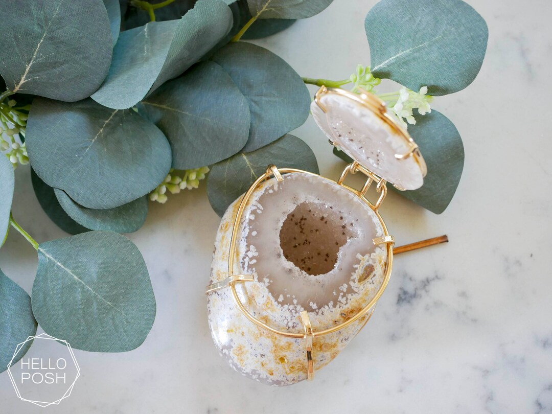 White Geode Ring Box. Geode Jewelry Box. Wedding Engagement Ring Box ...