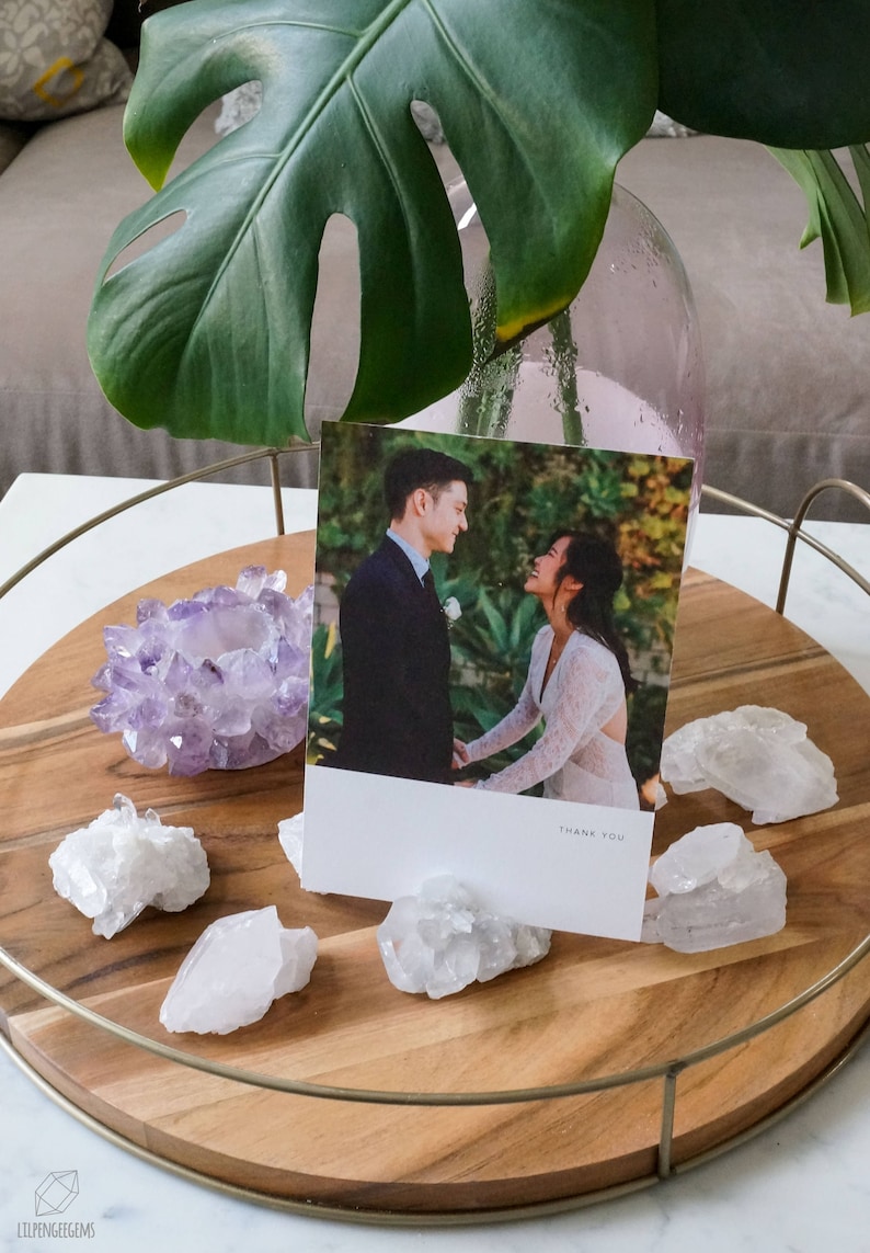 Crystal quartz place card holders. wedding decor. name tags | Etsy