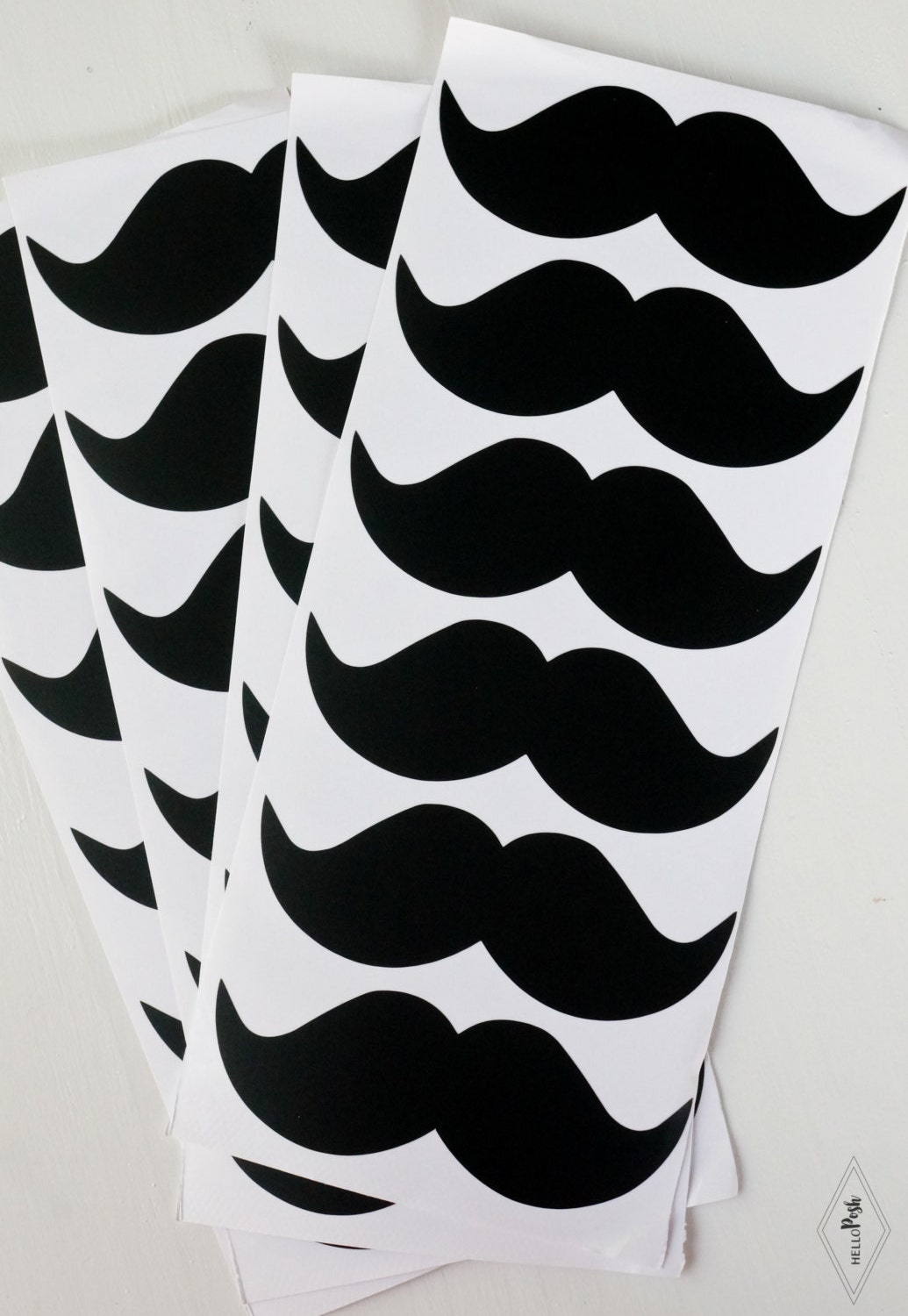 24 Mustache Chalkboard Labels Sticker Tags Self Adhesive | Etsy