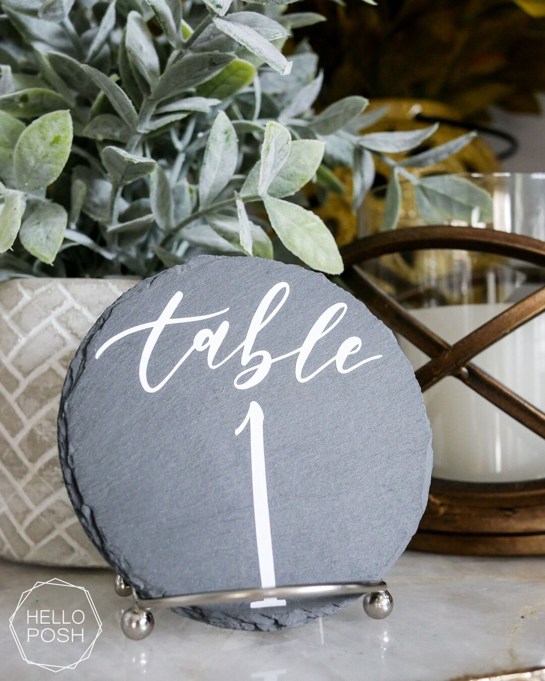 4" Slate Table Numbers. Dark Gray Table Markers. Wedding Decor. Custom ...