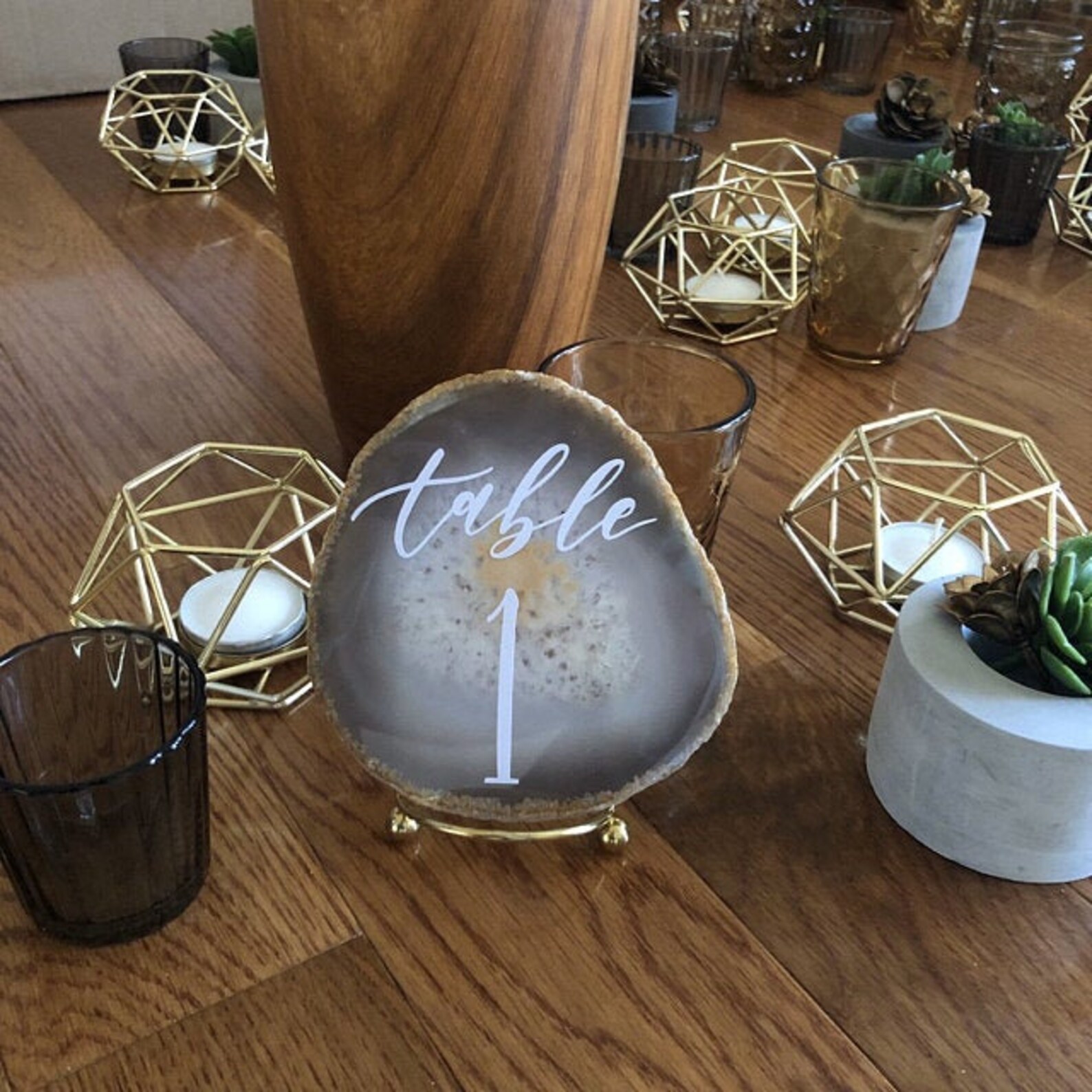 Light gray Agate table numbers. Agate wedding decor. wedding | Etsy