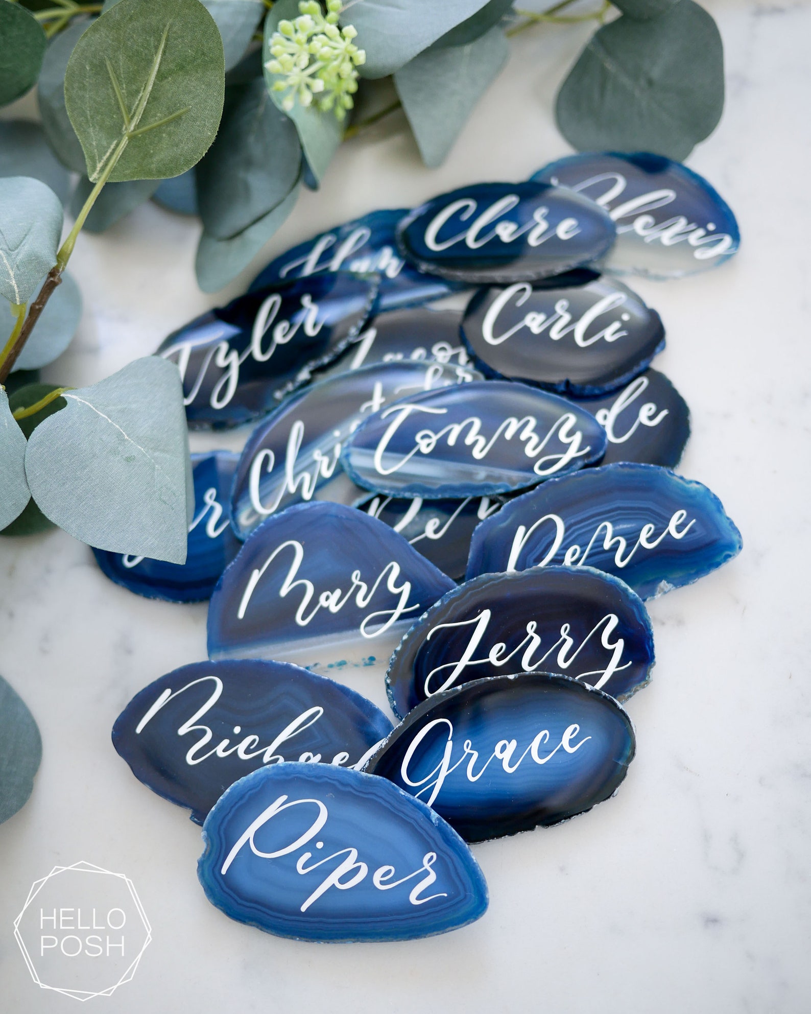 Agate place cards. stone wedding decor. name tags wedding | Etsy