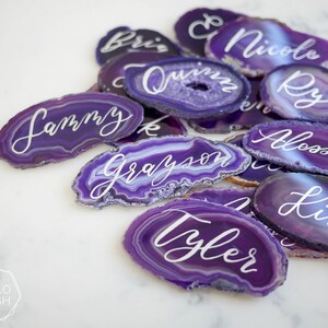 Agate Place Cards. Stone Wedding Decor. Name Tags Wedding Escort Cards ...