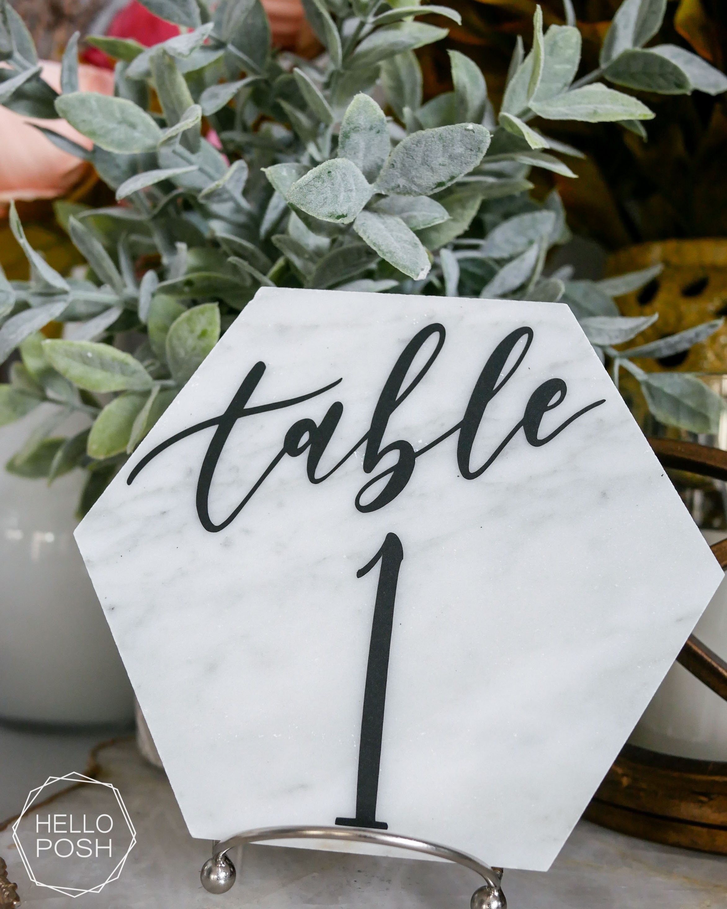 Carrara Marble Table Numbers. Modern Calligraphy Custom Marble | Etsy