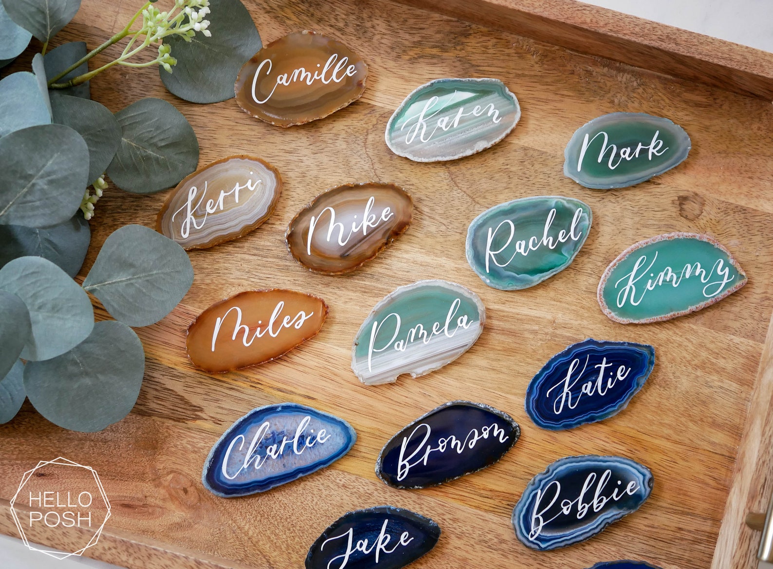 Agate place cards. stone wedding decor. name tags wedding | Etsy