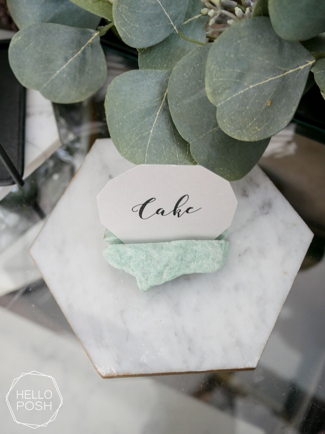 Green Quartz Place Card Holder: Mint Stone Wedding Decor - Etsy