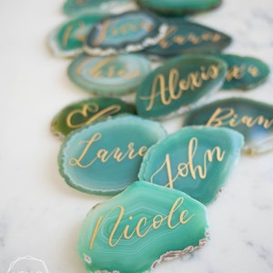 Agate Place Cards. Stone Wedding Decor. Name Tags Wedding Escort Cards ...