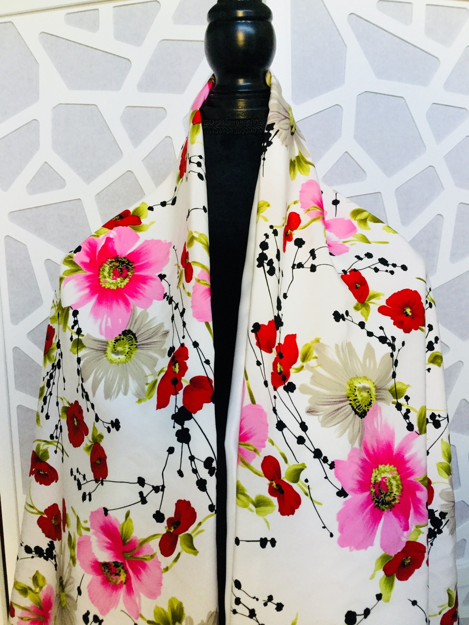 Shawl regalo para mamá, chal floral, chal de mujer o envoltura, chal ...