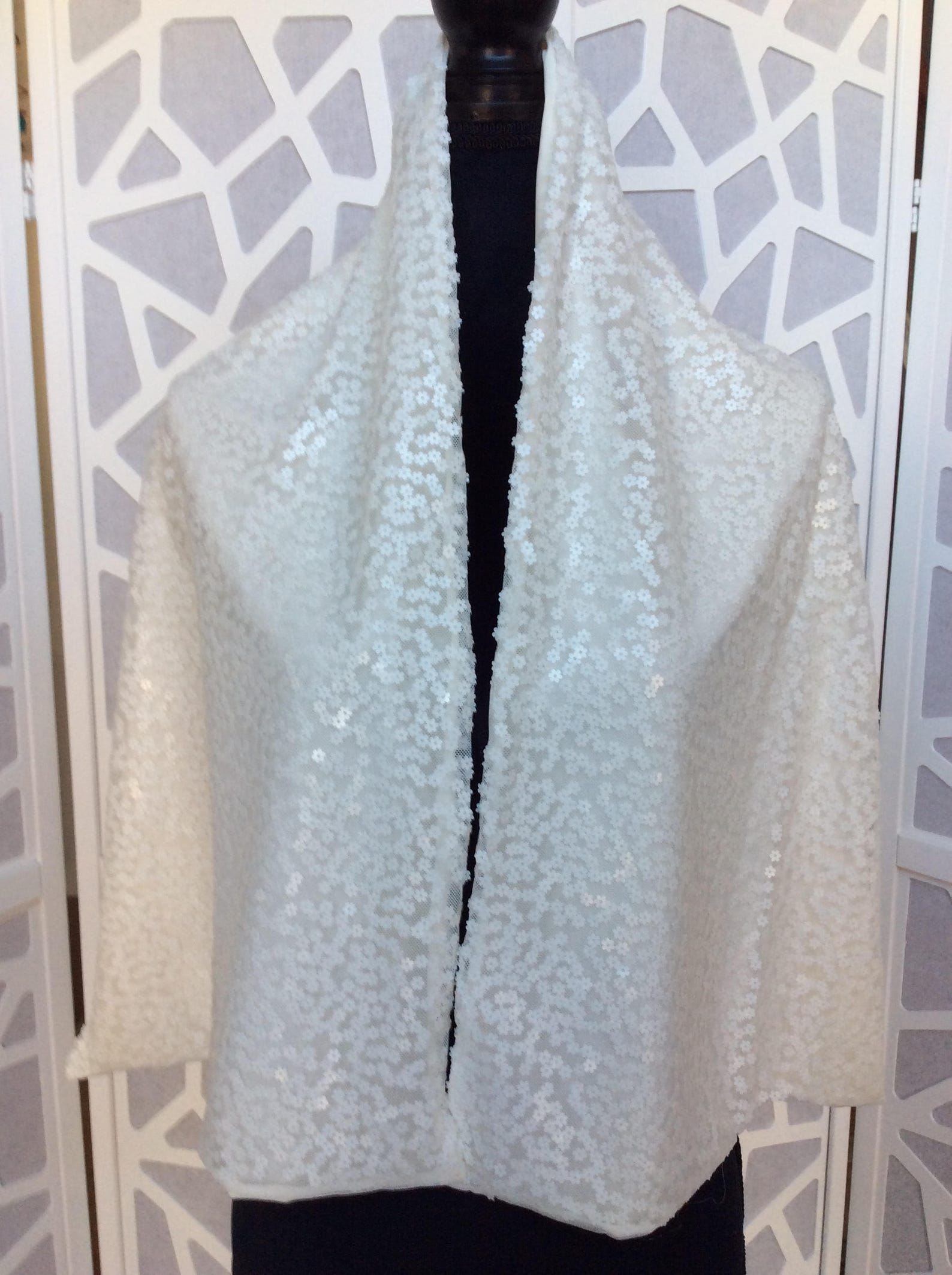 Bridal Sequin Wrap: Ivory Wedding Shawl, Elegant Cover Up - Etsy