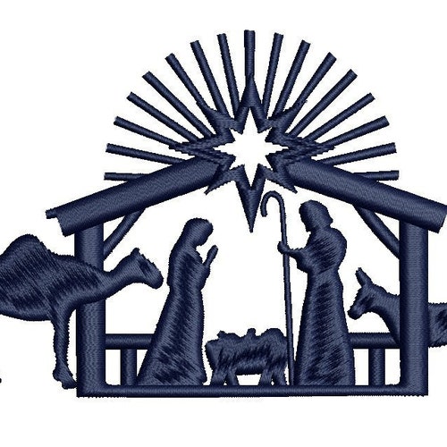 CHRISTMAS NATIVITY SCENE Machine Embroidery Design Instant - Etsy