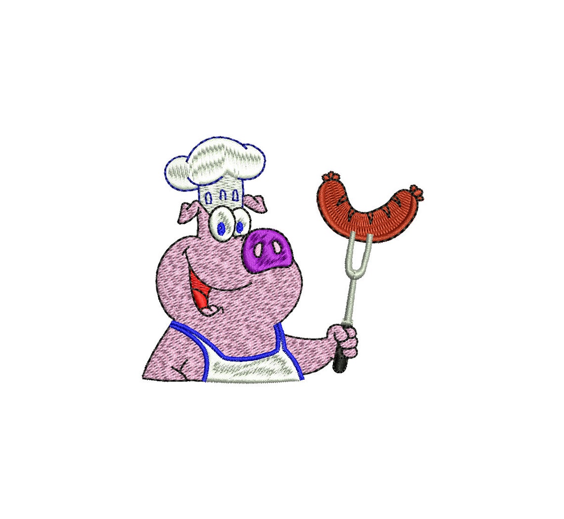 BARBECUE PORK - Machine Embroidery Design - Instant Download - Etsy