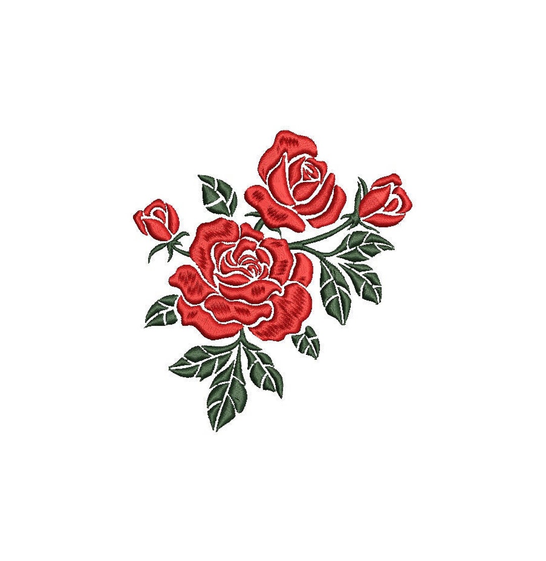 ROSES - Machine Embroidery Design - Instant Download - Etsy