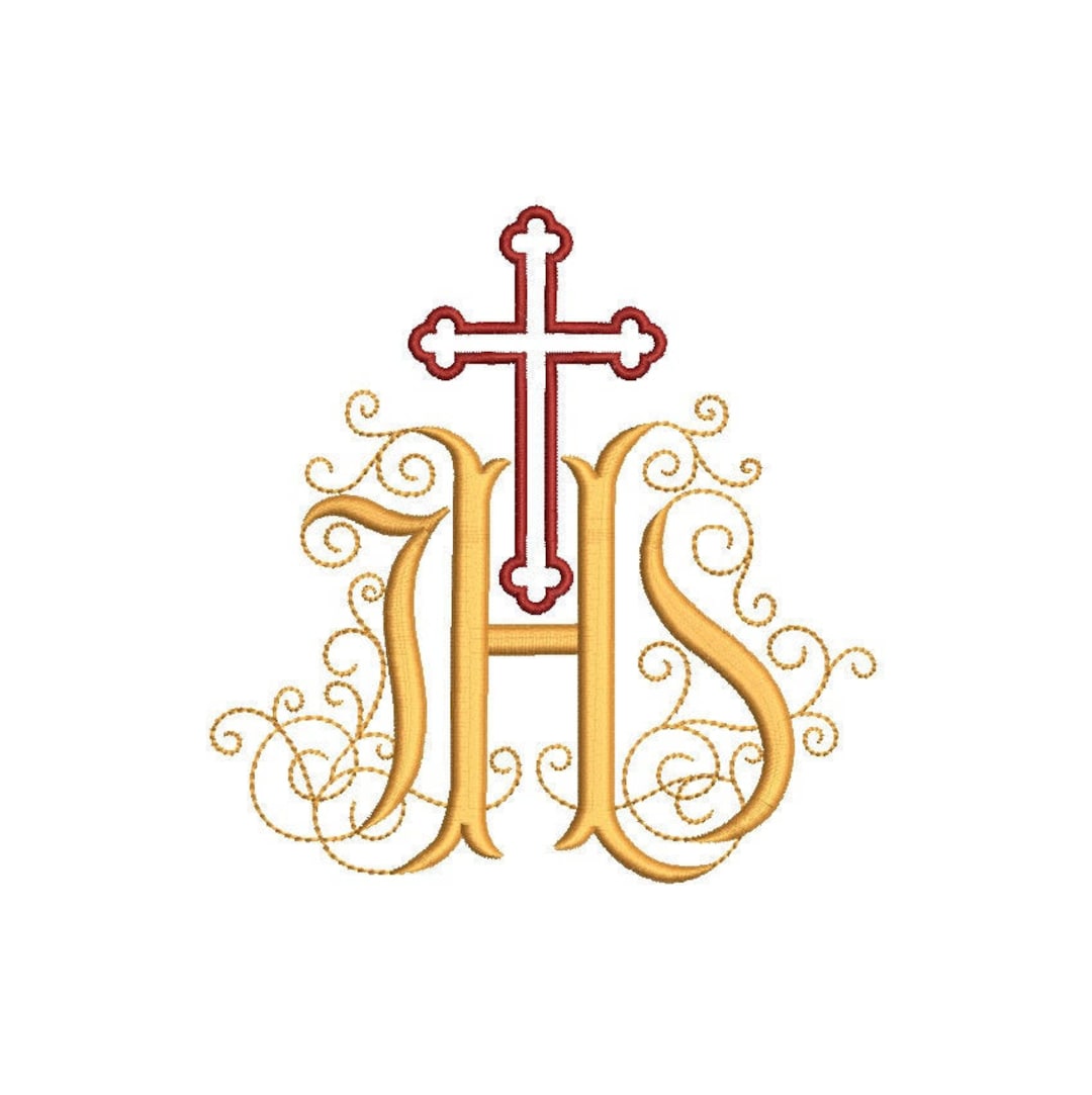IHS CROSS - Machine Embroidery Design - Instant Download - Etsy