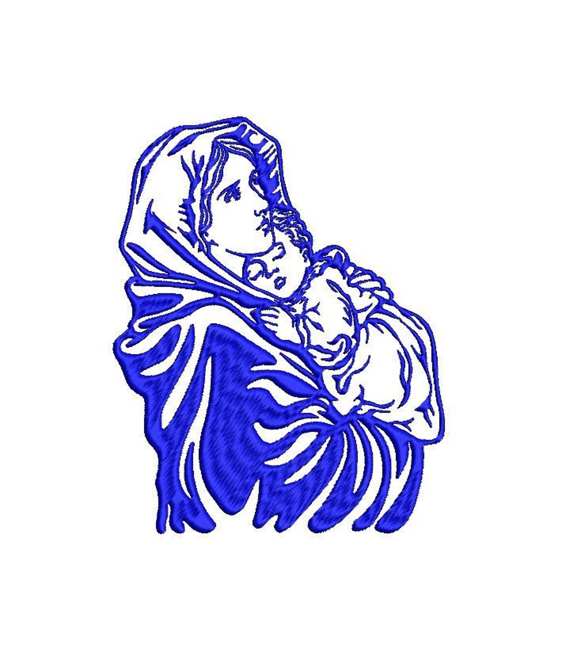 MARY WITH JESUS - Machine Embroidery Design - Instant Download - Etsy