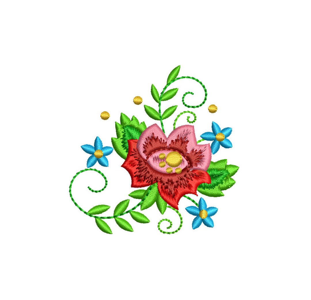 FOLK FLOWERS - Machine Embroidery Design - Instant Download - Etsy