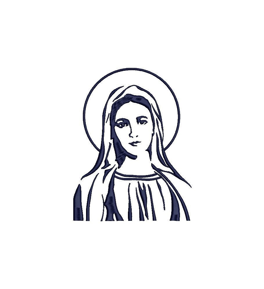 VIRGIN MARY - Machine Embroidery Design - Instant Download - Etsy