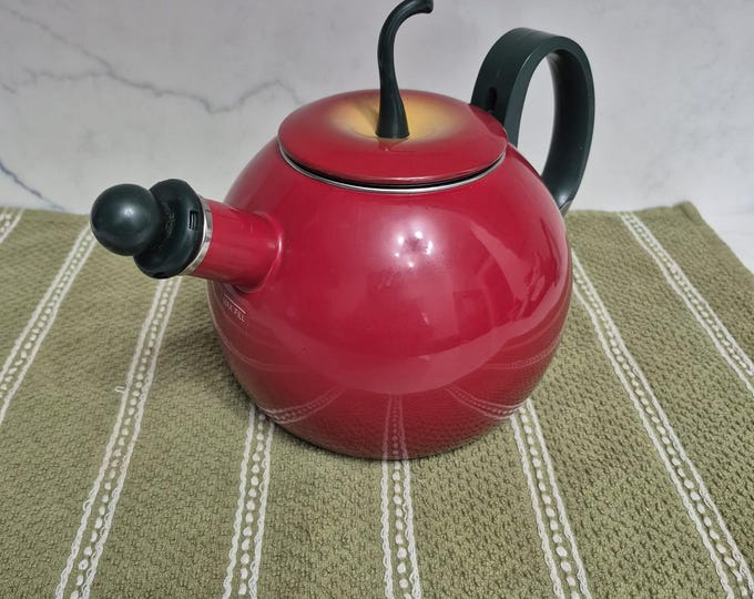 Vintage Copco Red Apple Shaped Tea Kettle - Etsy