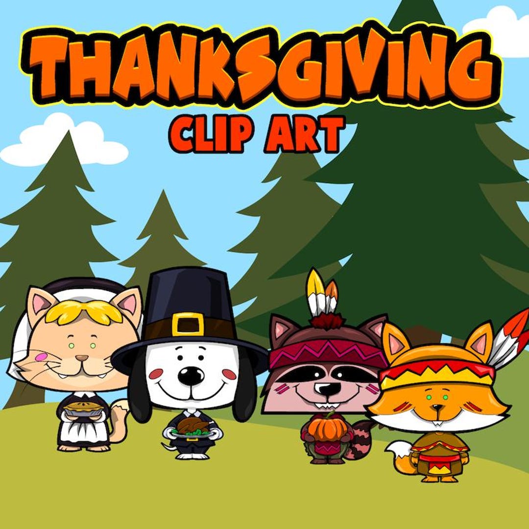 THANKSGIVING CRITTERS Clip Art - Etsy