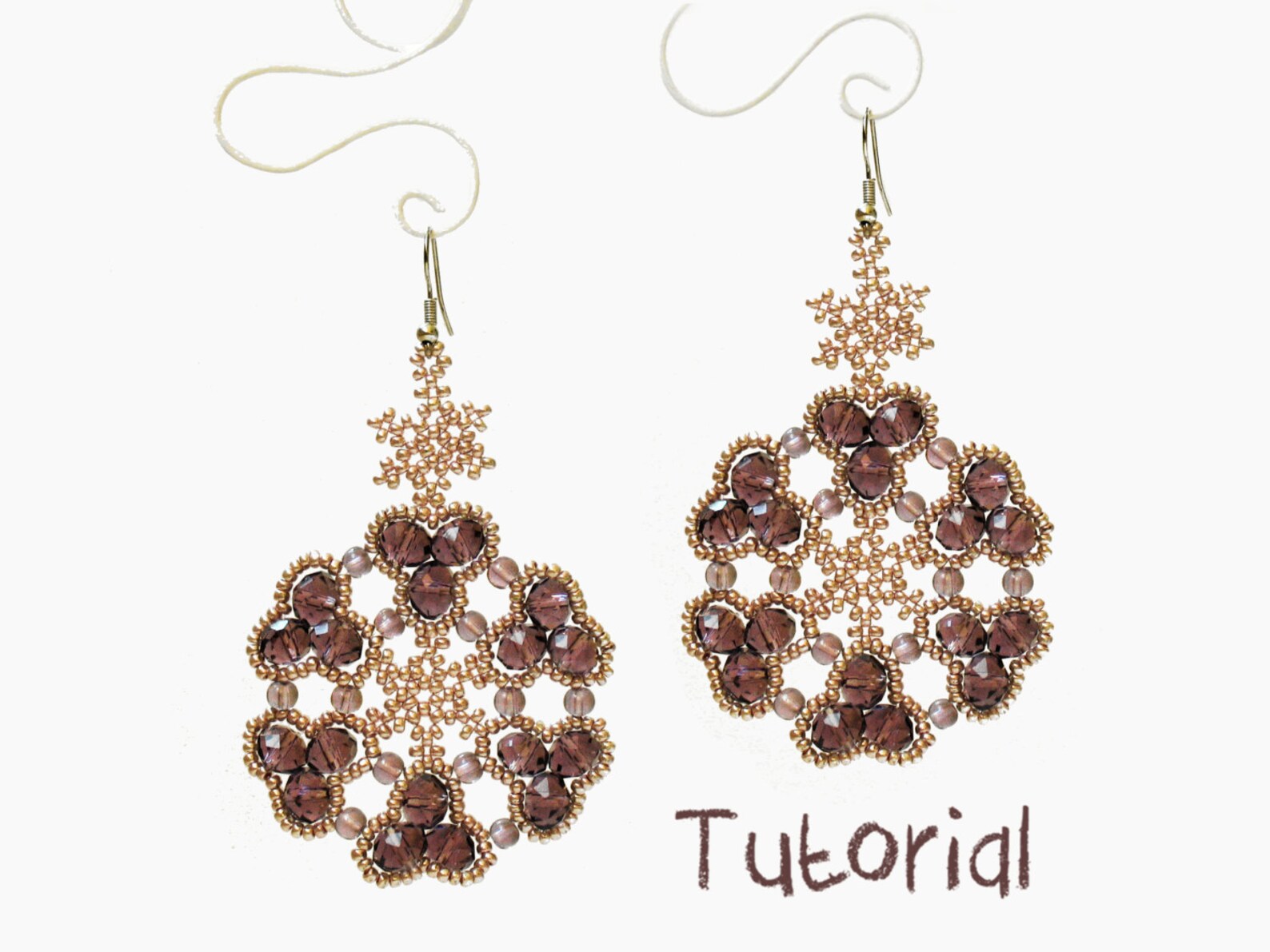 Beaded Earrings Tutorial Crystal Earrings Pattern Seed - Etsy