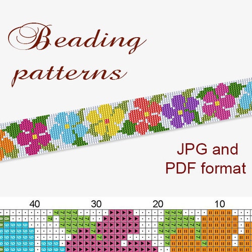 Sunflowers Floral Pattern Loom Beading Bracelet Cuff Bead | Etsy
