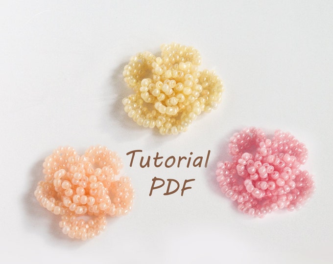Beaded Flower Pattern Beaded Rose Pattern Seed Bead Flower - Etsy