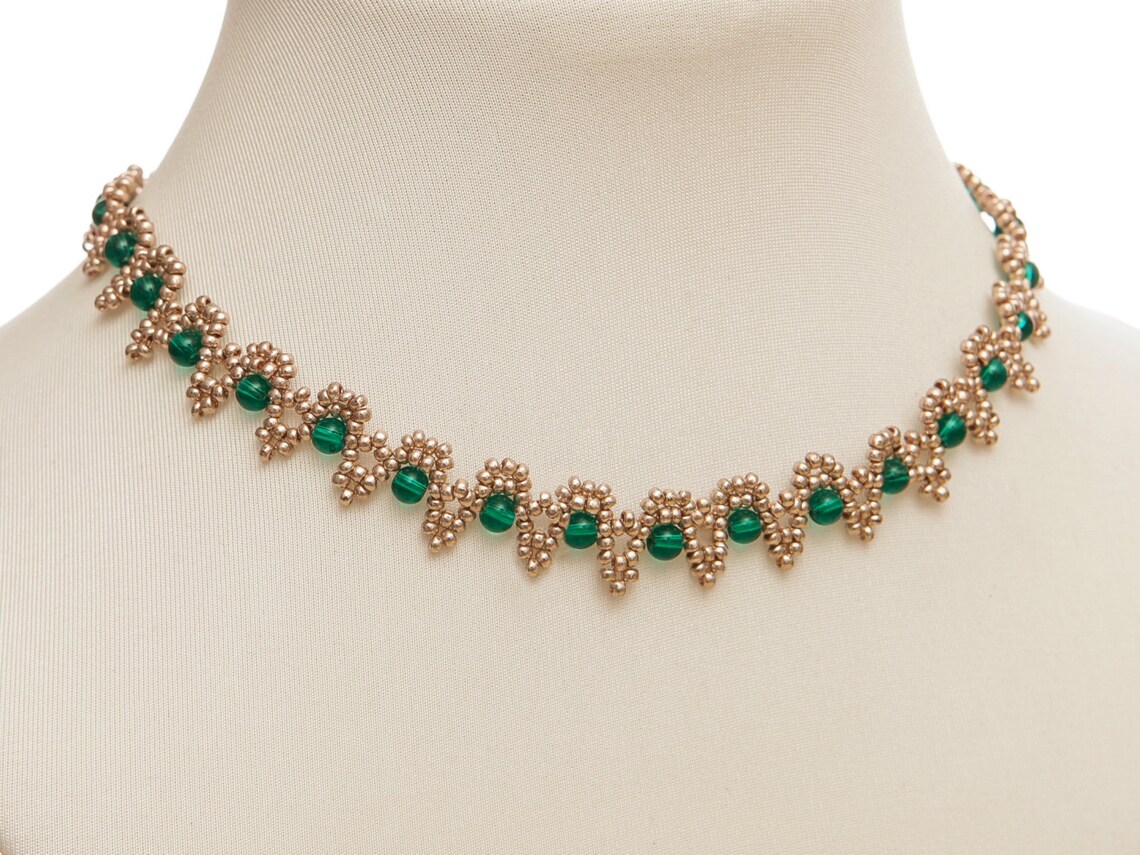 Seed Bead Necklace Pattern Beading Pattern Beading Tutorial Beaded Necklace Tutorial Beadweaving 