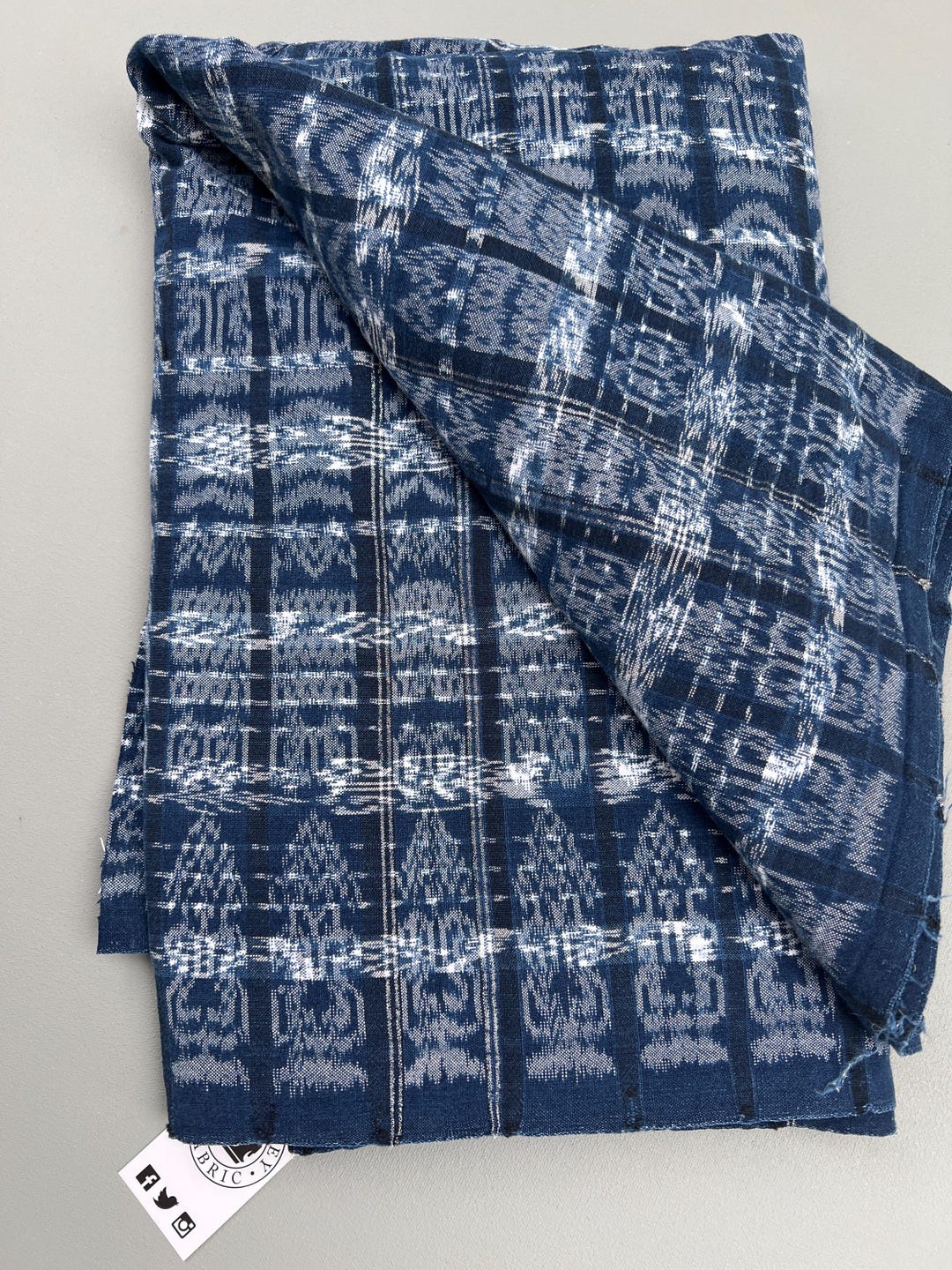 Guatemalan Vintage Fabric, Indigo Stripe Ikat Material, Corte Cloth ...
