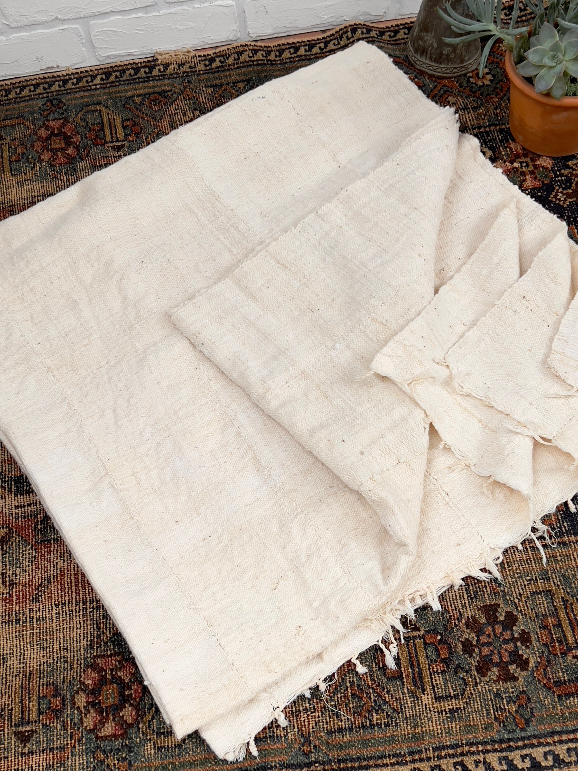 Natural Mud Cloth Hausa Throw. Extra Large Mudcloth Fabric from Africa ...