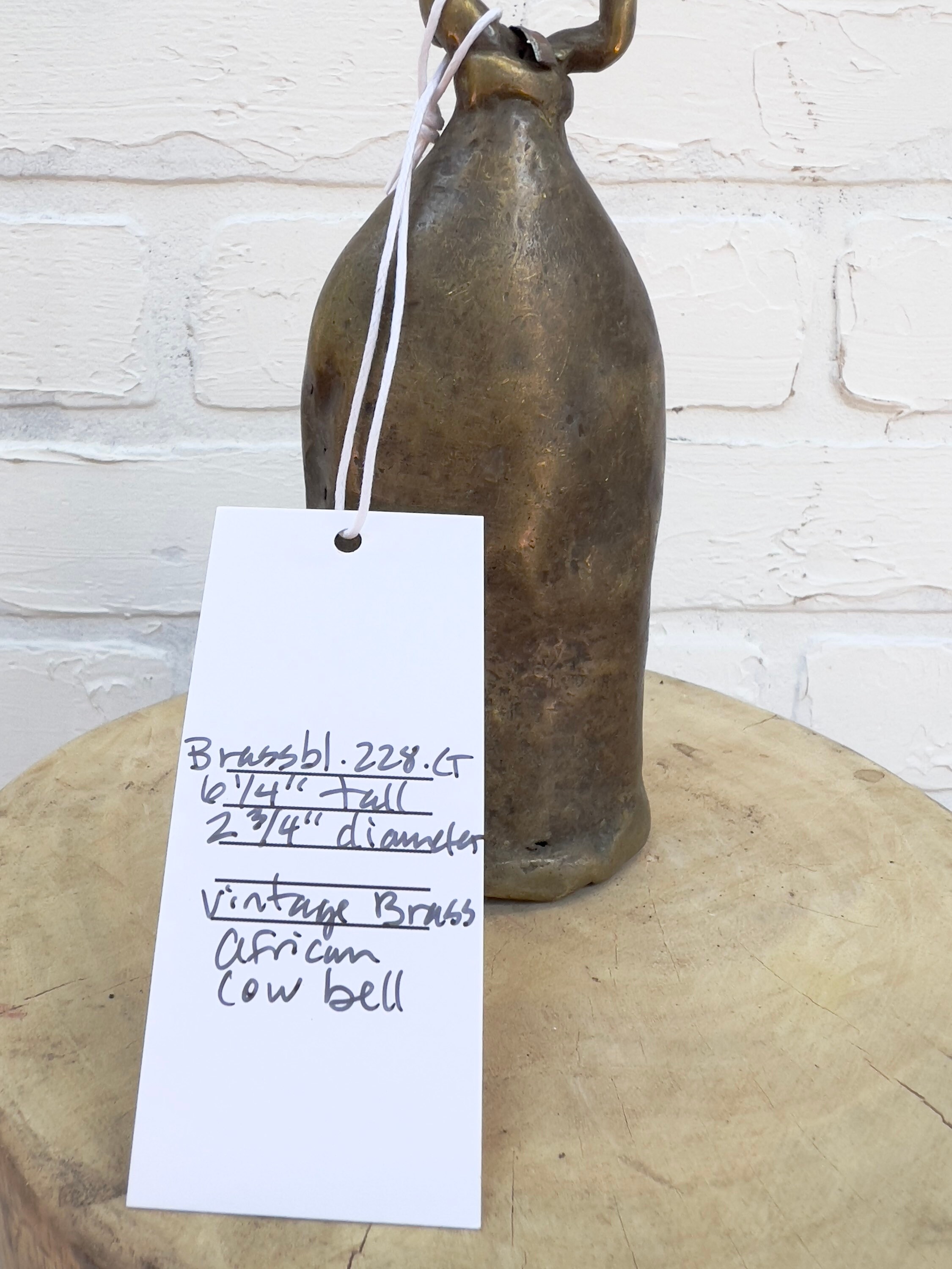 Vintage, Brass Cow Bell, Rustic African hand made brass bell, Home ...