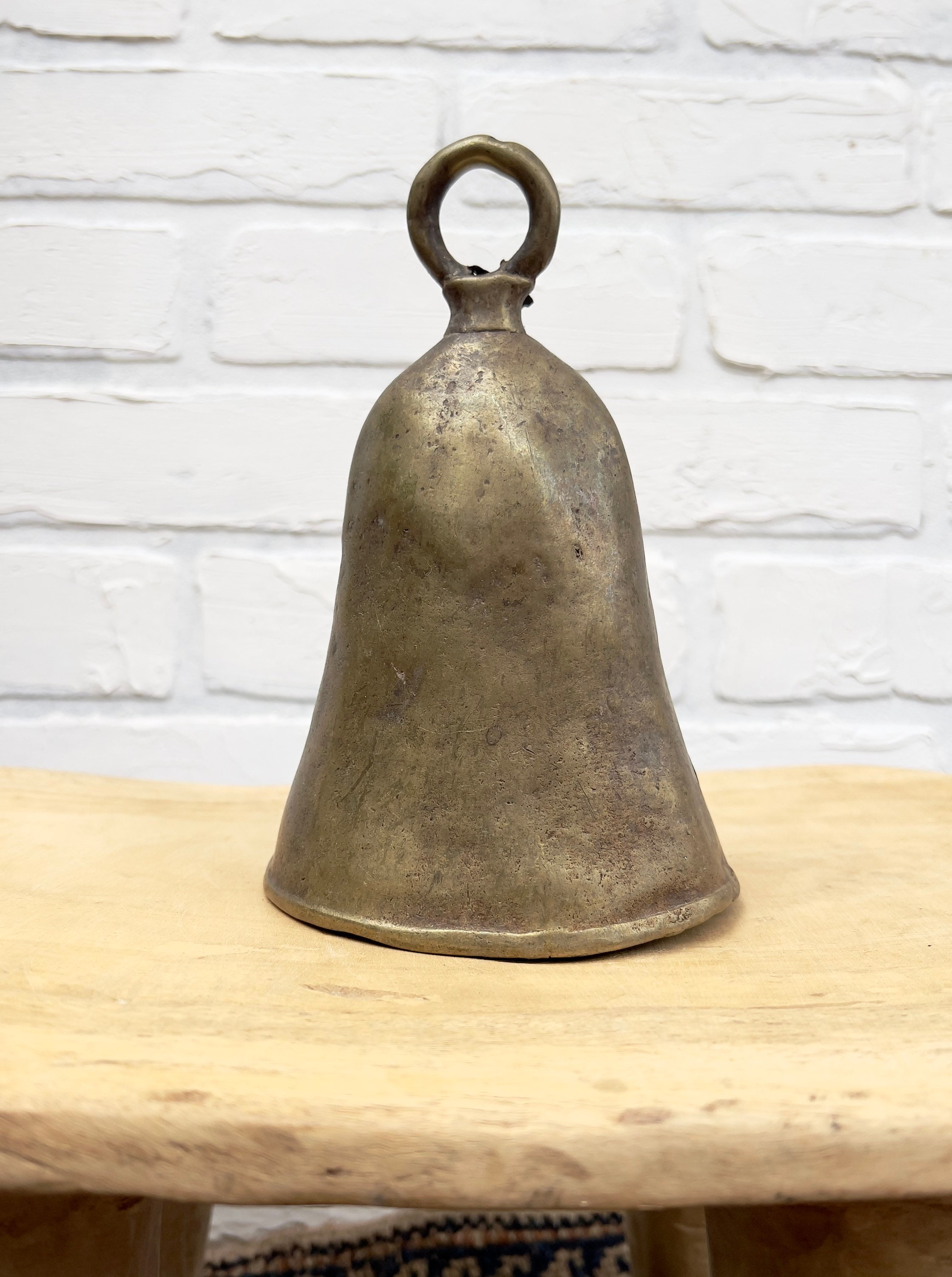 Vintage Bell, Brass Cow Bell, Rustic African hand made brass bell, Home ...