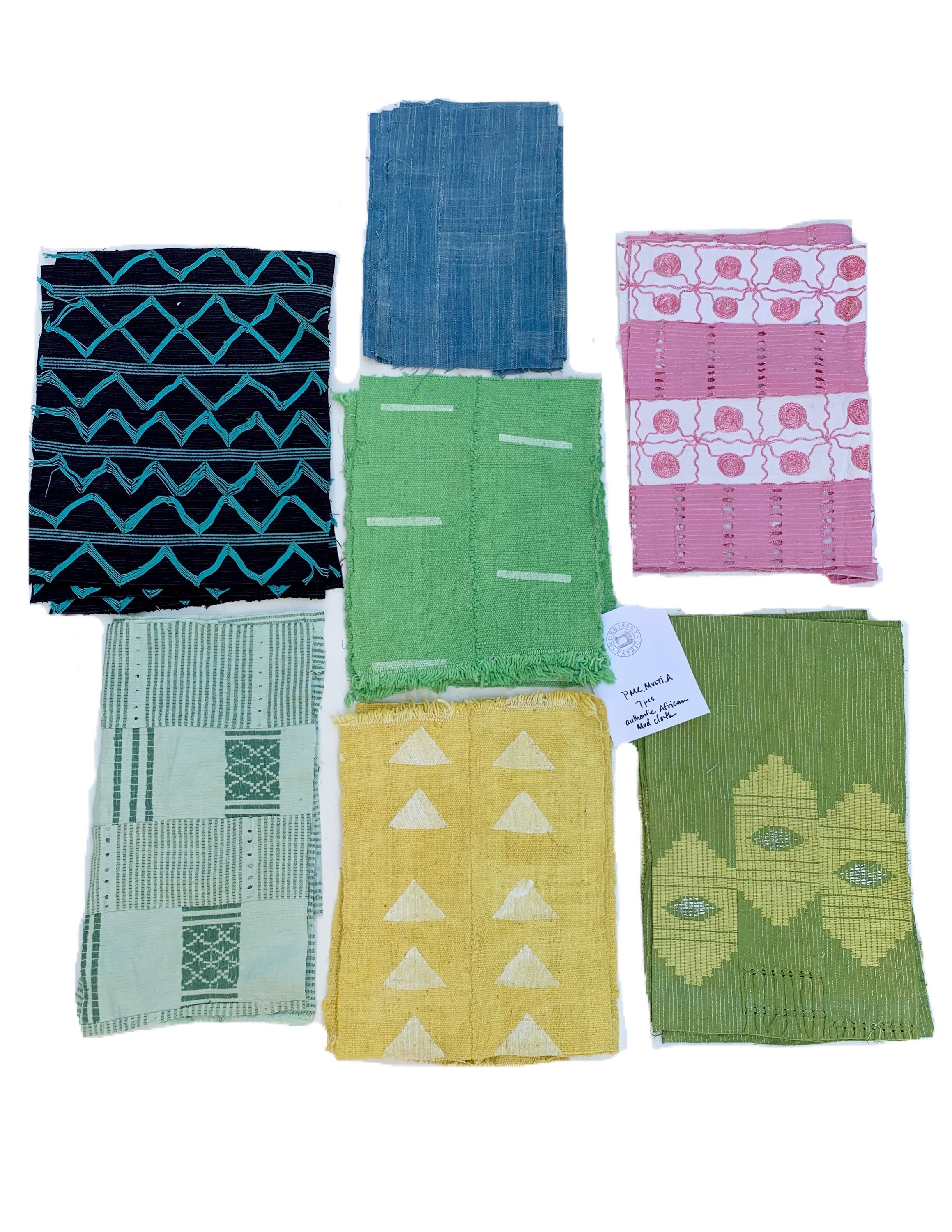 Mud Cloth Fabric Scraps, Wall Gallery Textiles, Multi Color Mud Cloth ...
