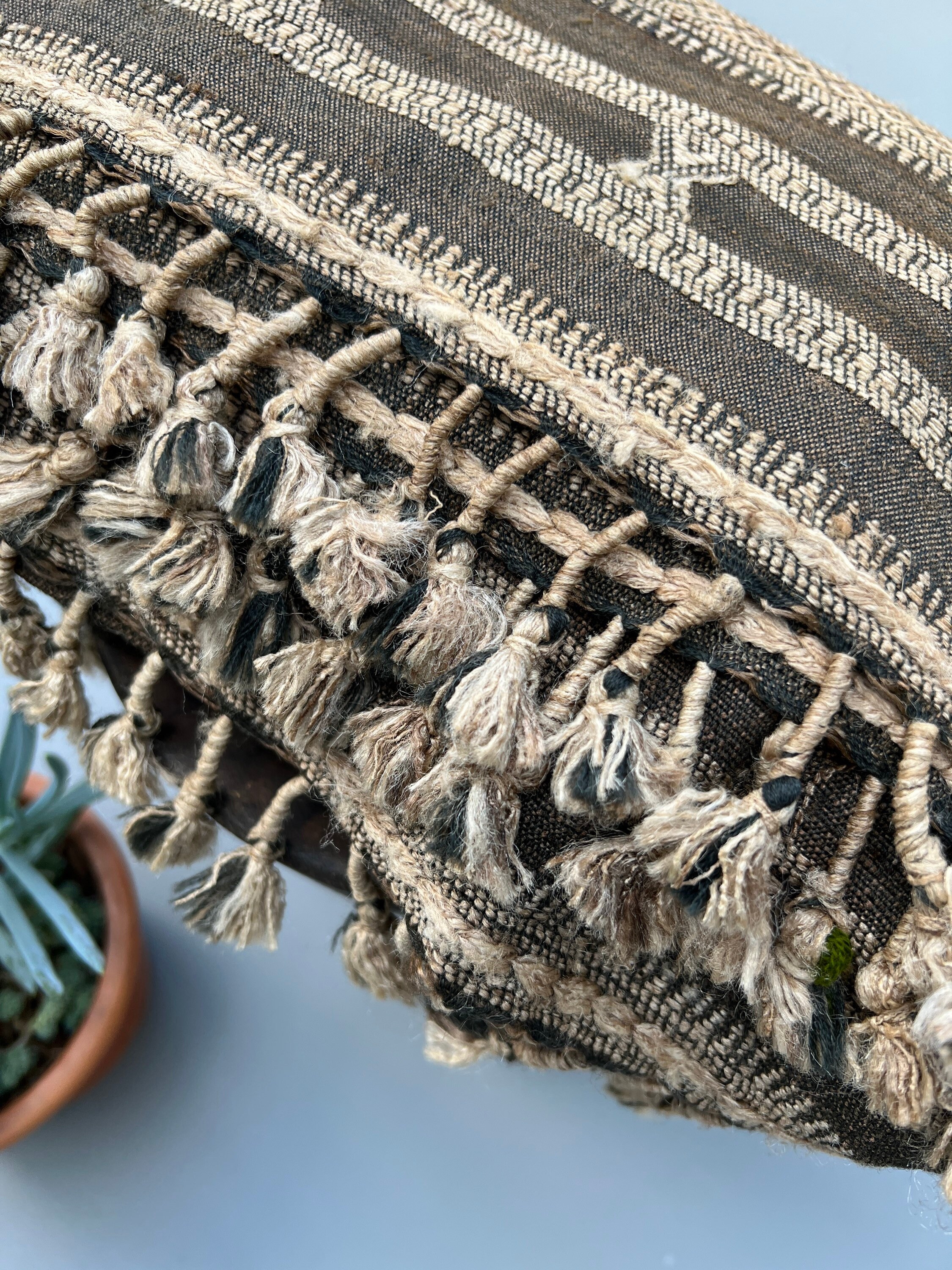 Vintage Silk Textile, Natural Fiber Accent Throw, Raw silk throw, with ...